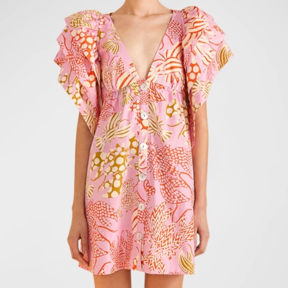 FARM Rio | Dresses | Nwt 85 Farm Rio Mixed Lobsters Buttonfront Mini ...